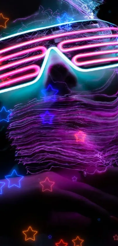 Neon Glow Starry Wallpaper - free download