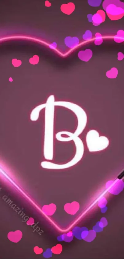 Neon Heart B Wallpaper - free download