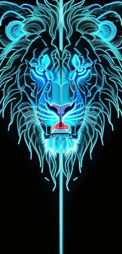 Neon Lion Head Wallpaper - free download