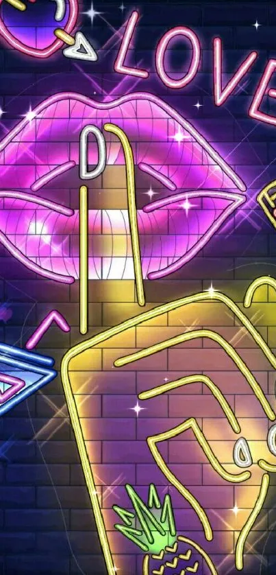 Neon Love Art Wallpaper - free download