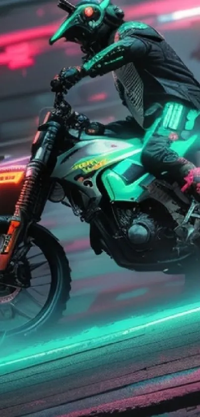 Neon Motorcycle Rider Art - free download