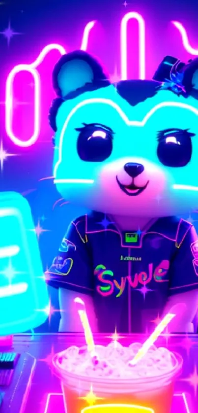 Neon Panda Tech Wallpaper - free download