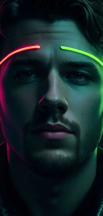 Neon Portrait Mobile Wallpaper - free download