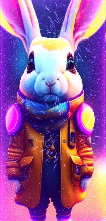Neon Rabbit in Space Jacket - free download