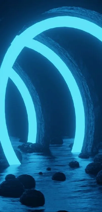 Neon Rings Abstract Wallpaper - free download