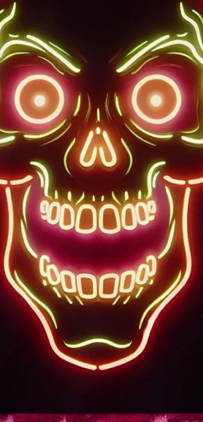 Neon Skull Art Wallpaper - free download