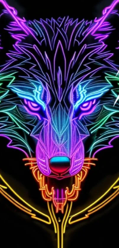 Neon Wolf Art Wallpaper - free download