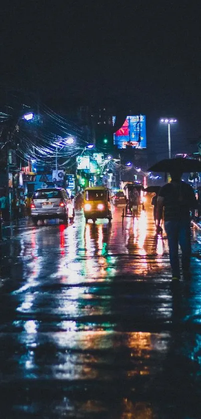 Night City Street Reflection - free download