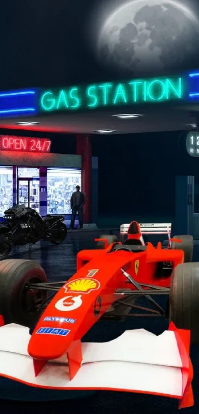 Night Drive Formula Car Wallpaper - free download