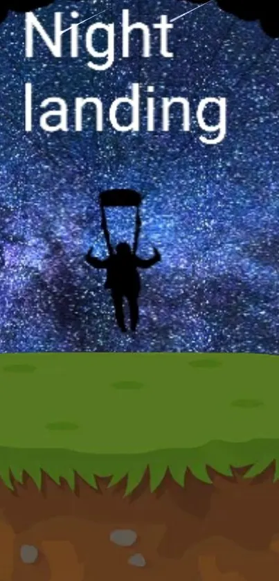 Night Sky Parachute Landing - free download