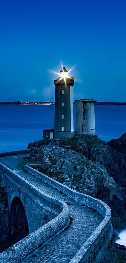 Ocean Lighthouse Night View - free download