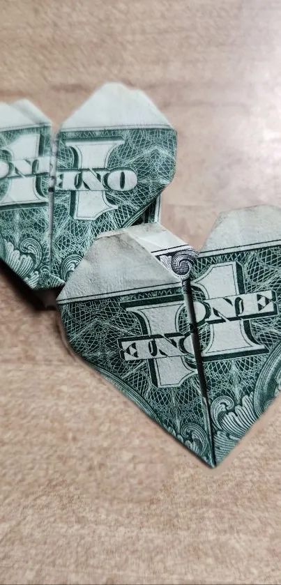 Origami Dollar Heart Design - free download