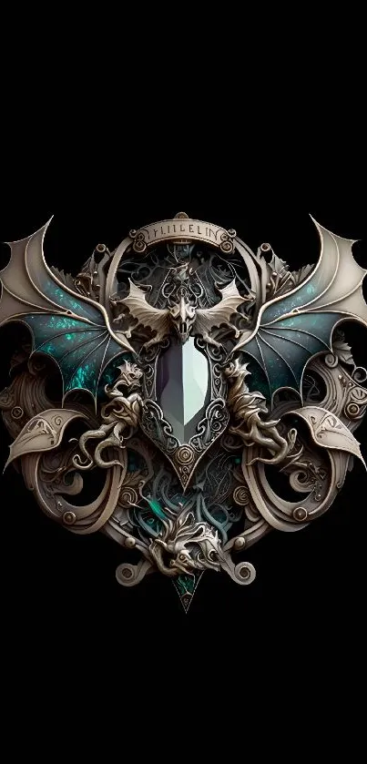 Ornate Dragon Shield Wallpaper - free download