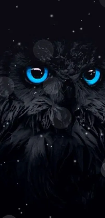 Owl with Vibrant Blue Eyes - free download