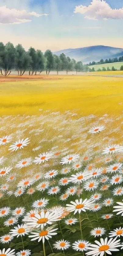 Peaceful Daisy Field Landscape - free download