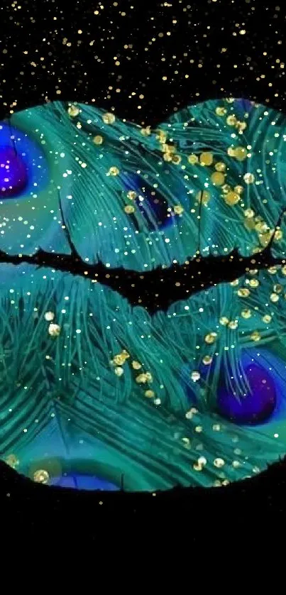 Peacock Feather Lips Design - free download