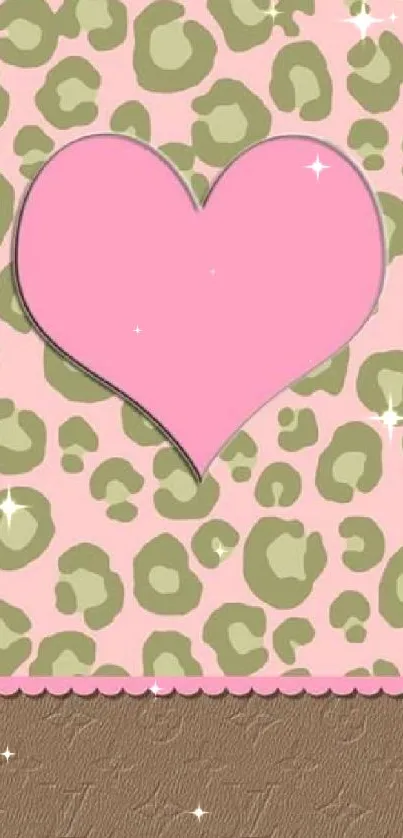Pink Heart Leopard Wallpaper - free download