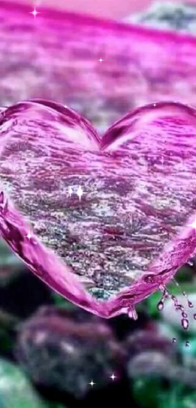 Pink Heart Water Drop Wallpaper - free download