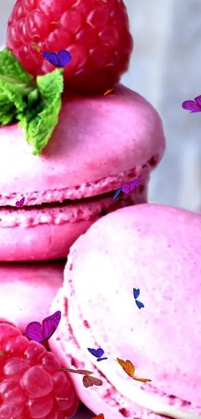 Pink Macaron Delight Wallpaper - free download