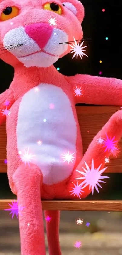 Pink Panther on Bench - free download