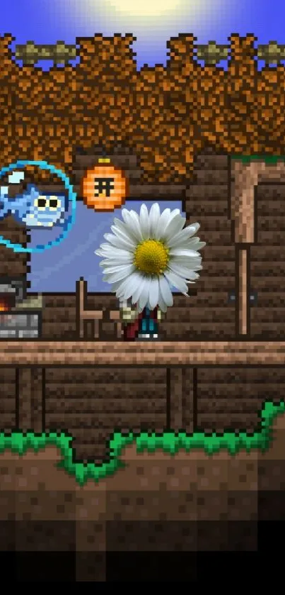 Pixel Art Adventure Scene - free download