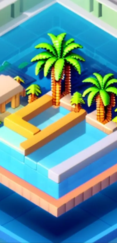 Pixel Art Tropical Island - free download