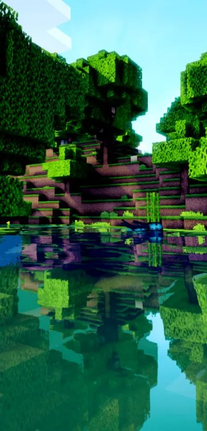 Pixelated Forest Reflection - free download