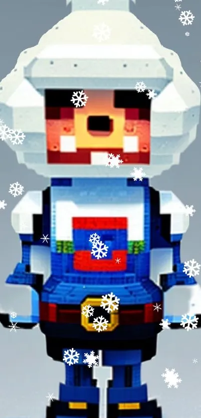 Pixelated Snow Character Wallpaper - free download
