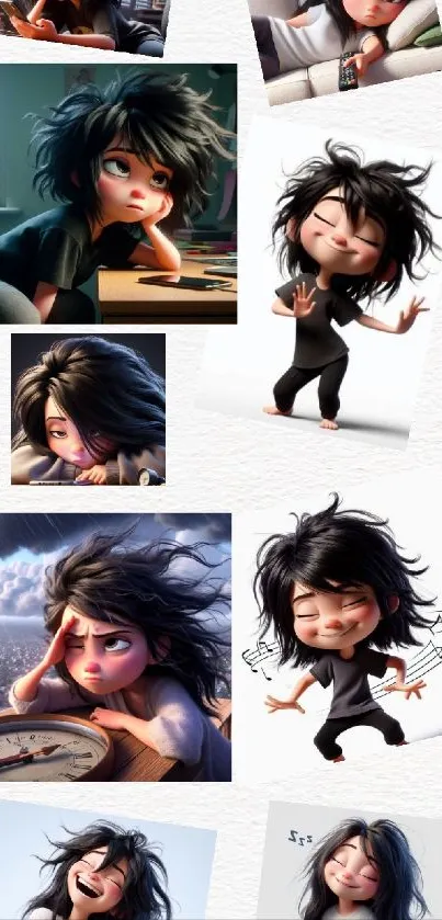 Playful Animated Character Collage - free download