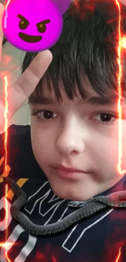 Playful Devil Emoji Wallpaper - free download