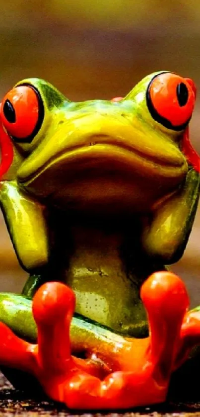 Playful Frog Trio Wallpaper - free download