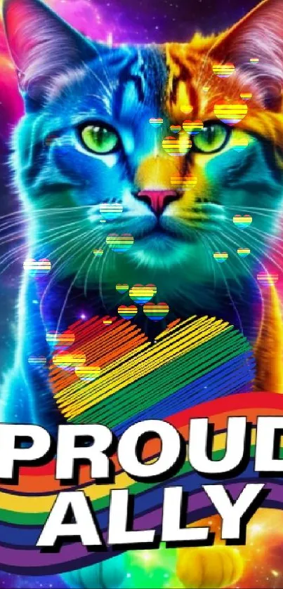 Proud Ally Rainbow Cat Wallpaper - free download