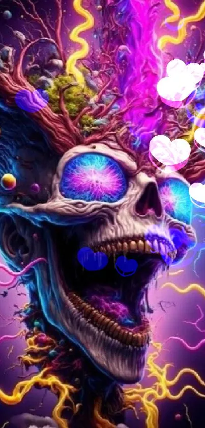 Psychedelic Skull Art Wallpaper - free download