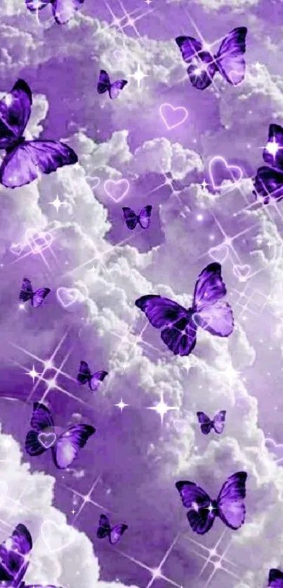 Purple Butterfly Cloud Wallpaper - free download