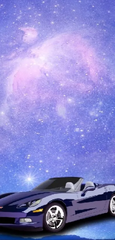 Purple Car and Galaxy Wallpaper - free download