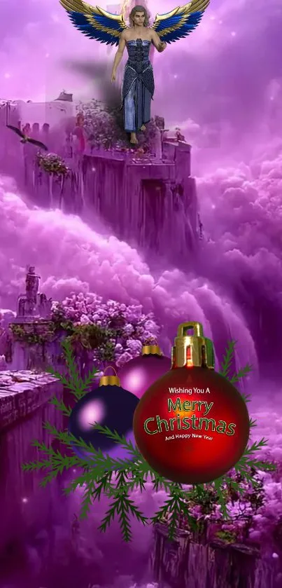Purple Christmas Angel Wallpaper - free download