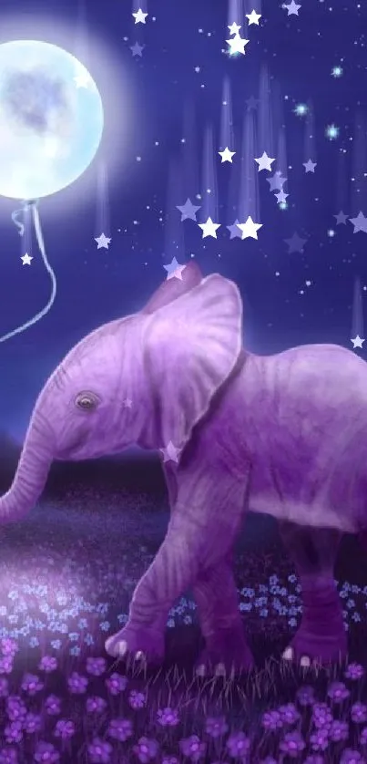 Purple Elephant Moonlit Fantasy - free download