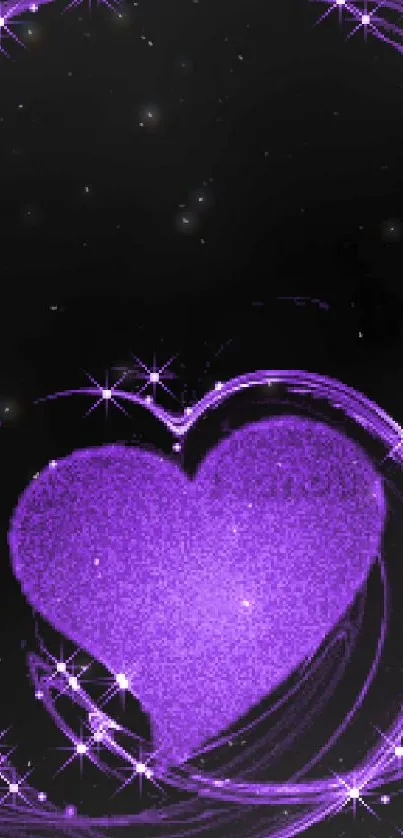 Purple Heart Sparkle Wallpaper - free download