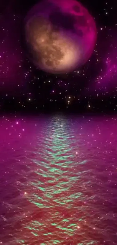 Purple Moonlit Ocean Wallpaper - free download