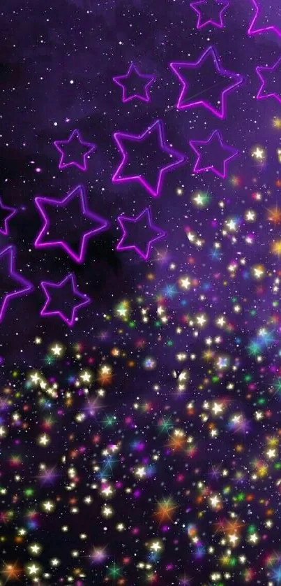 Purple Starry Night Wallpaper - free download