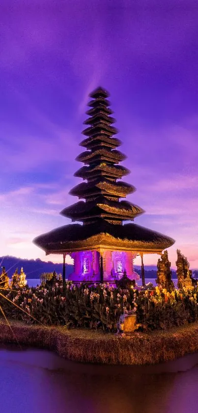 Purple Temple at Sunset - free download