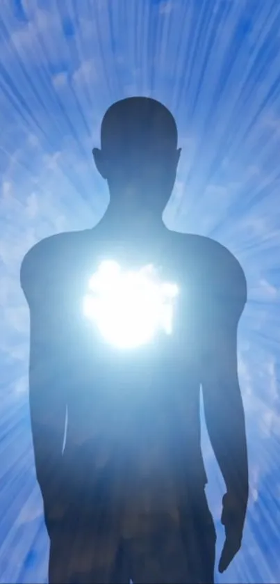Radiant Silhouette Blue Wallpaper - free download