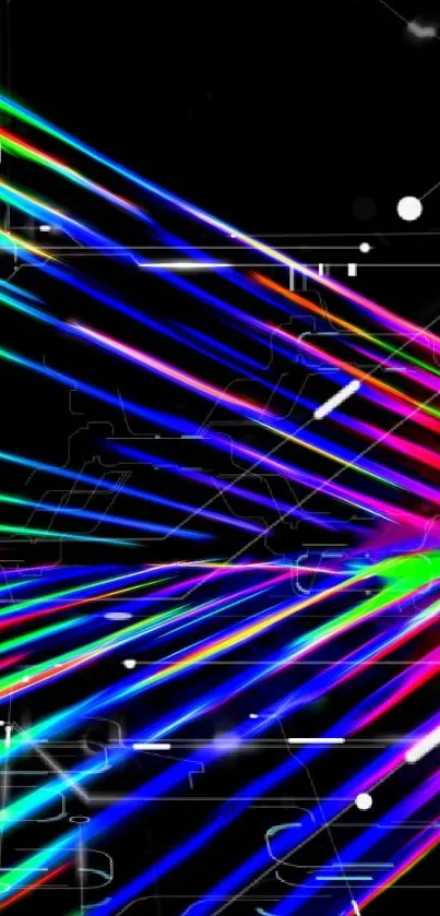 Rainbow Neon Lines on Black - free download