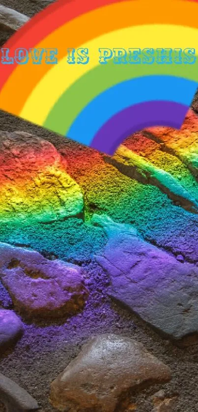 Rainbow on Rustic Stones - free download