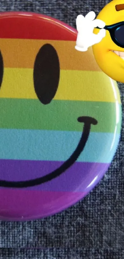 Rainbow Smile Emoji Wallpaper - free download