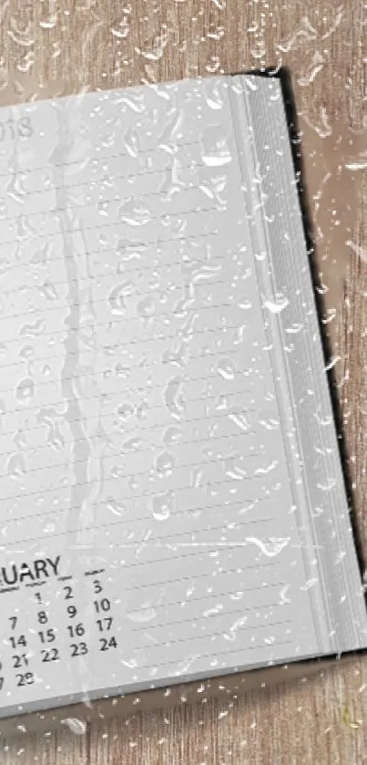 Raindrop Calendar Wallpaper - free download
