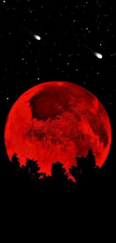 Red Moon Night Wallpaper - free download