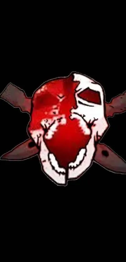 Red Skull on Black Wallpaper - free download