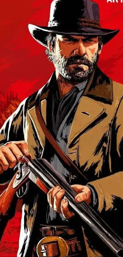 Red Western Adventure Art - free download