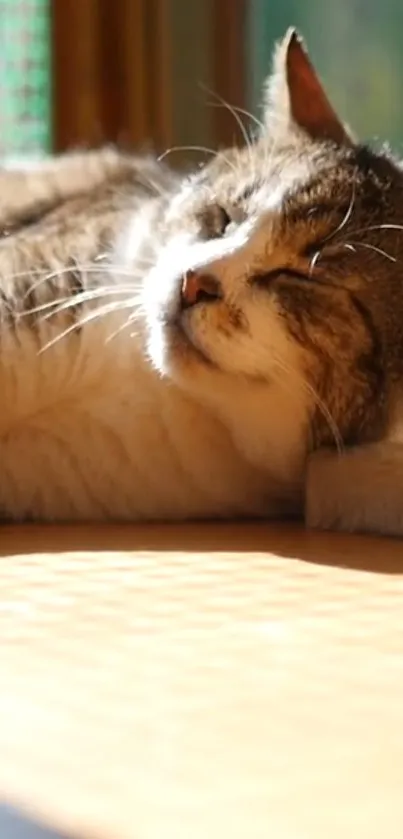Relaxing Cat in Sunlight - free download